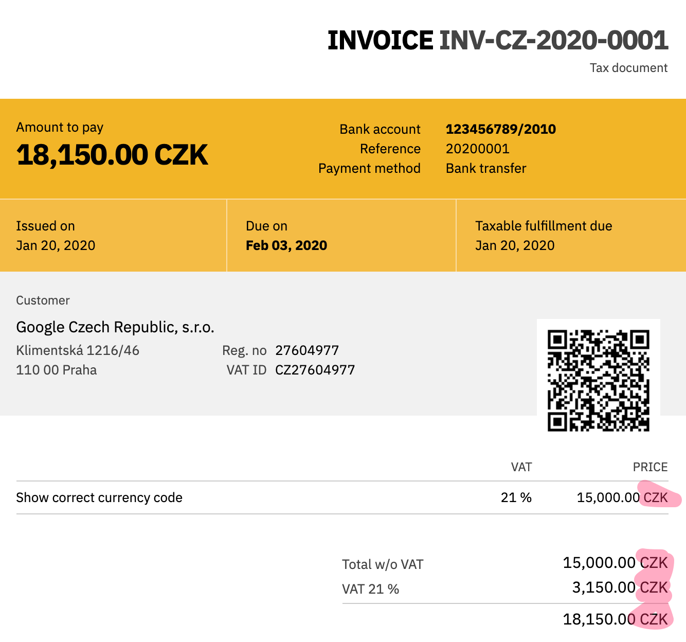 CZK M sto K Na Faktur ch V Ciz m Jazyku Fakturoid